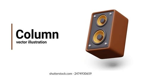 Portable Acoustic Speaker Front View Buffer Stock Vector Royalty Free