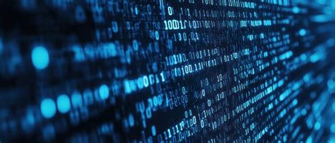 Abstract Blue Binary Code Pattern On Black Background Premium Ai