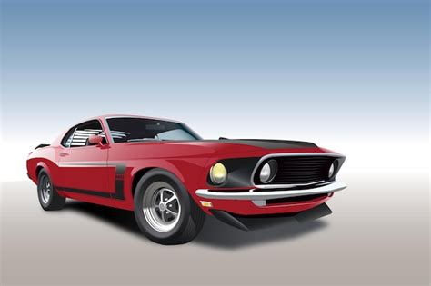 Premium Vector Vintage Muscle Car Premium Vector Illustration