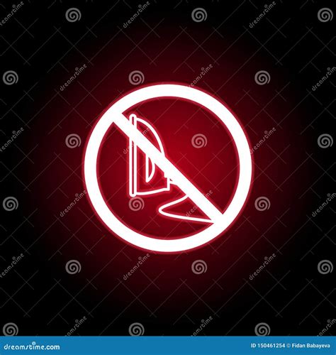 Forbidden To Iron Icon In Red Neon Style Can Be Used For Web Logo