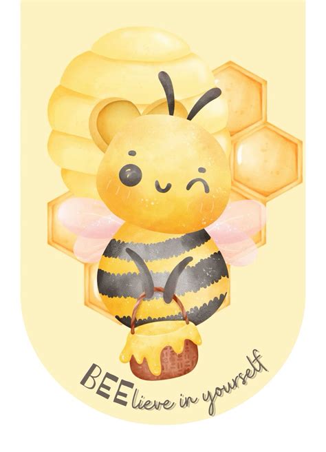 Bee “believe In Yourself” Daily Quotes Cute Yellow Bee Wallpaper In 2025 Bee Art Iphone