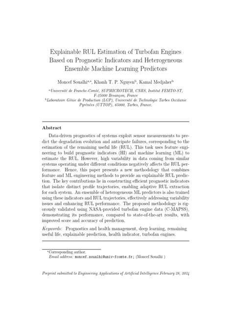 Explainable Rul Estimation Of Turbofan Engines Based On Prognostic Indicators And Heterogeneous