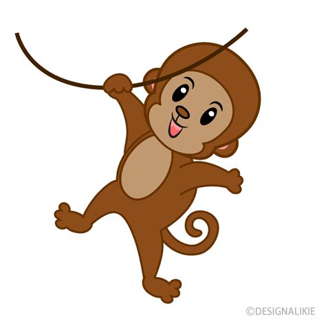 ぶら下がる猿キャライラストのフリー素材｜イラストイメージ