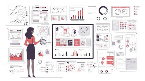 Business Professional Analyzing Data Charts And Graphs For Presentation Stock Illustration