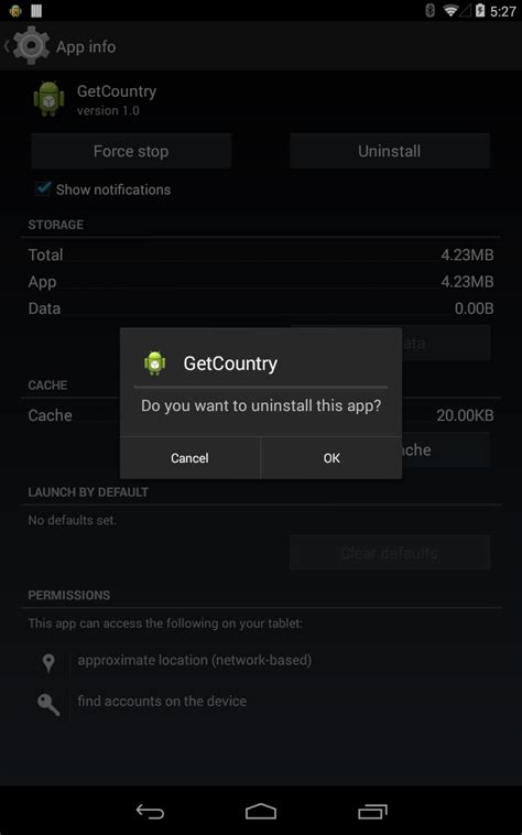 Android How To Display Alert Message When App Uninstall From Setting