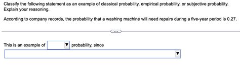 Solved Classify The Following Statement As An Example Of Chegg
