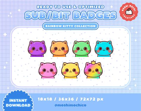 Twitch Emotes Sub Badges Bit Badges Kawaii Cat Cute Twitch Emotes Usagi