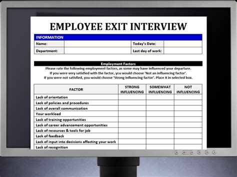 Employee Exit Interview Form HR Off Boarding Template Etsy Australia