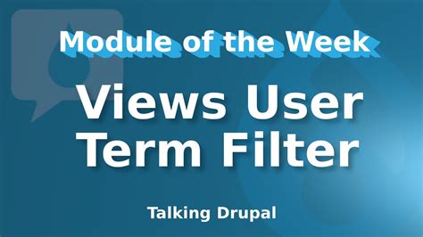 Drupal Module Views User Term Filter Youtube