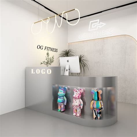 심플 모던 라이트 럭셔리 스테인레스 스틸 출납원 의류 살롱 작은 바 테이블 미용실 프론트 데스크 리셉션 티몬