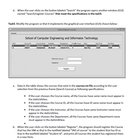 Solved Write A C Program That Implements The Graphical