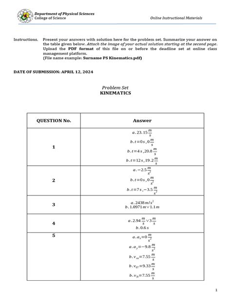 ps kinematics solution pdf computing software