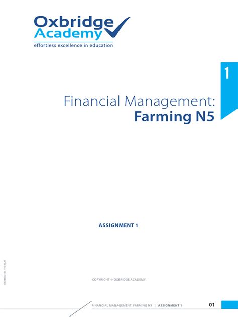 Financial Management Farming N5 Assignment 1 Pdf Balance Sheet