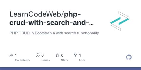 Github Learncodeweb Php Crud With Search And Pagination In Bootstrap