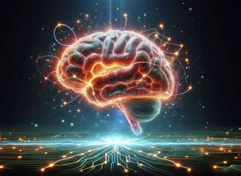 3d Model Of The Human Brain With Neural Connections The Concept Of