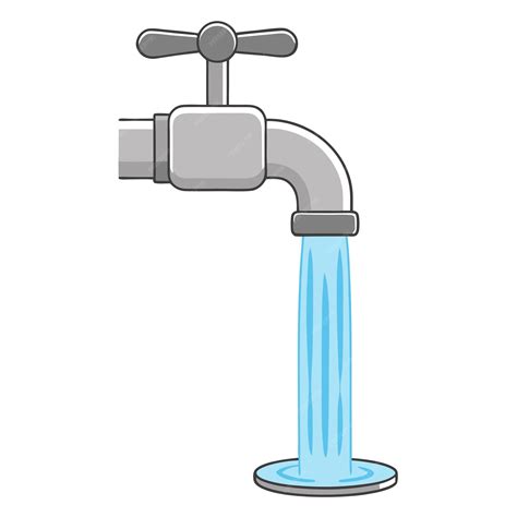 Tab Water Coming Out Of Tab On A Isolated White Background 7 Premium
