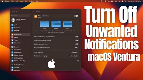 how to turn off unwanted notifications on macos ventura youtube