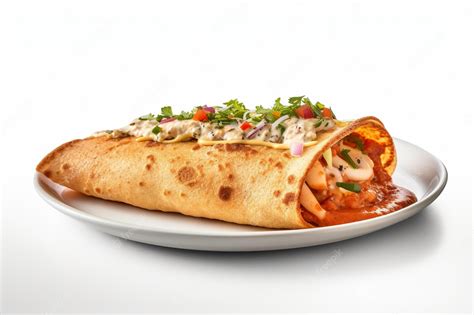 Premium Ai Image Tasty Masala Dosa With Sauces Isolated On White