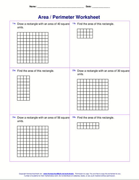 Area And Perimeter Square Worksheets