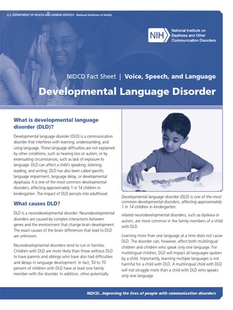 Developmental Language Disorder Pdf Learning Disability
