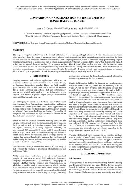 PDF COMPARISON OF SEGMENTATION METHODS USED FOR BONE FRACTURE IMAGES