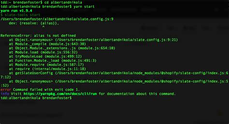 Yarn Start Referenceerror Alias Is Not Defined · Issue 764 · Shopifyslate · Github