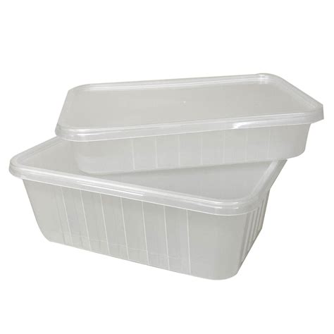 Genfac Ribbed Plastic Container Rectangular 500ml
