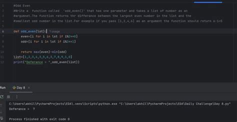 Python Function To Find Odd Even Difference In A List Akhil Vijayan