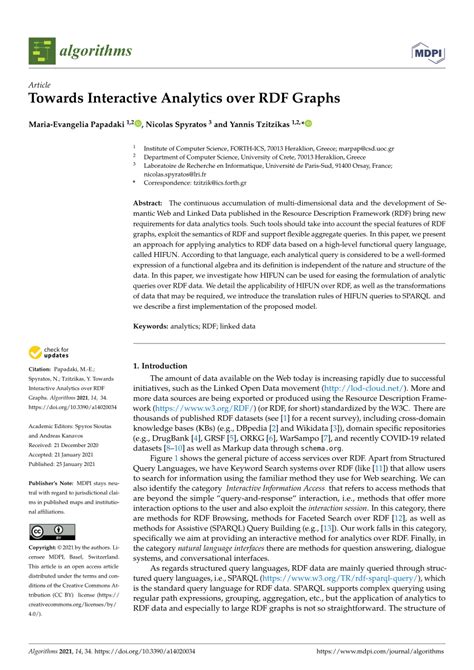 Pdf Towards Interactive Analytics Over Rdf Graphs