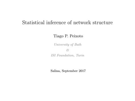 Statistical Inference Of Network Structure Ppt