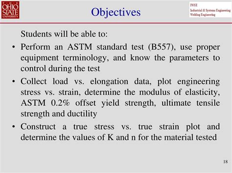 Ppt Ise Tensile Testing Lab In Conjunction With Section In The Text Book Fundamentals