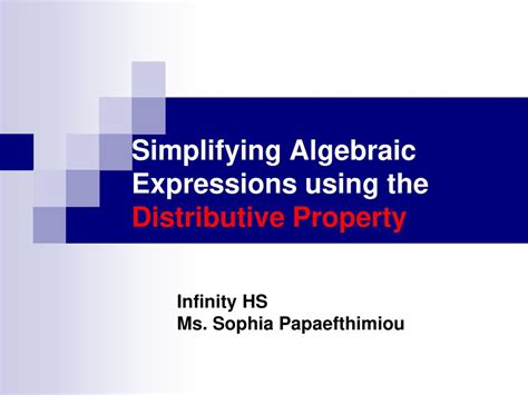 SWBAT… use the distributive property to simplify expressions - ppt download