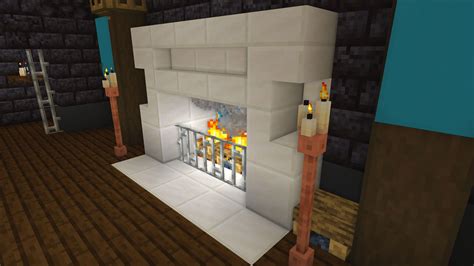 Wood Fireplace Quartz Mantle By Jefferscraft1 Minecraft Build Tutorial