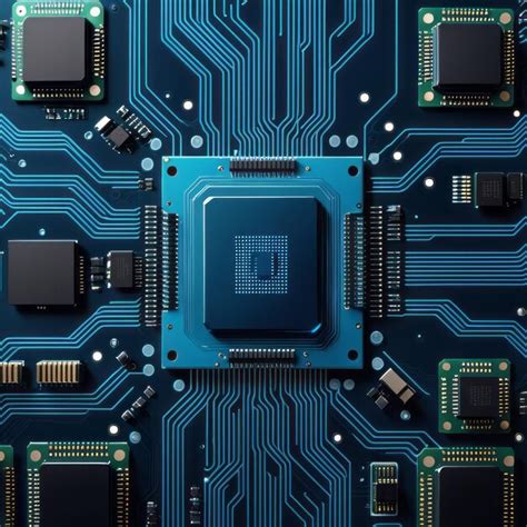 Premium Ai Image Advanced Technology Visualization Circuit Board Cpu Processor Microchip