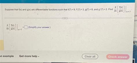 Solved Suppose That F X And G X Are Differentiable