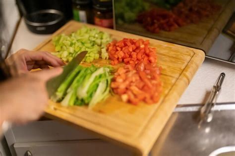 Premium Photo A Scene Of Cutting Vegetables Woman