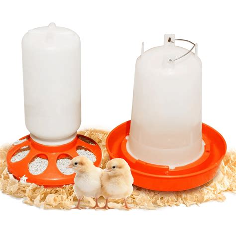 Chicken Feeder Water Set Teqhome 2 2lbs Chick Feeder And 1 5l Hanging