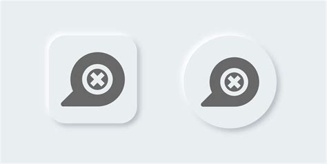 Failed Chat Solid Icon In Neomorphic Design Style Message Signs Vector