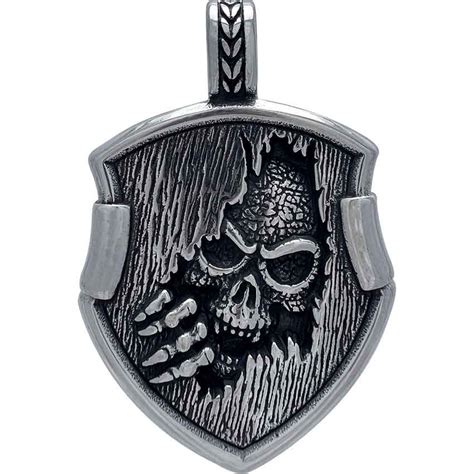 Medieval Shield And Skull Pendant