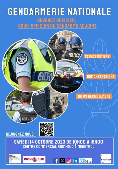Journée de recrutement Gendarmerie le samedi 14 octobre 2023 à Riom