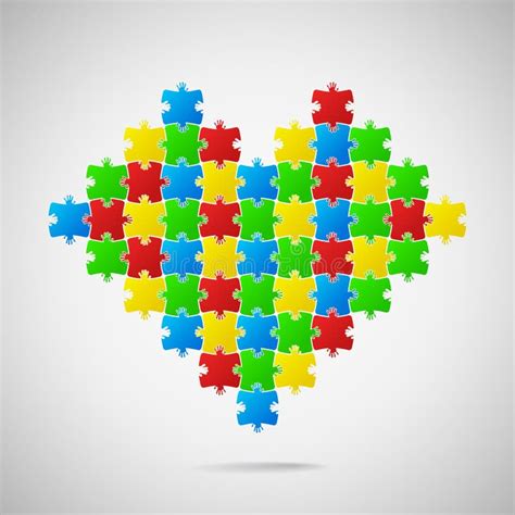 Heart From Puzzle Pieces Stock Vector Illustration Of Colorful 30585162