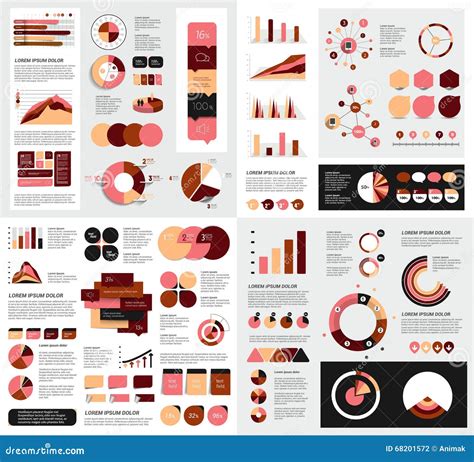 Mega Set Of Infographics Elements Charts Graphs Circle Charts