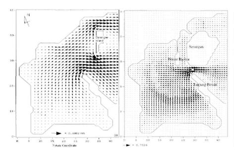 The Calculated Depth Averaged Tidal Current During Ebb Tide At Spring