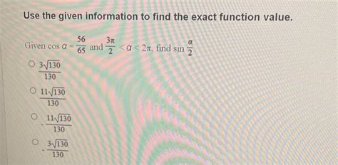 solved use the given information to find the exact function