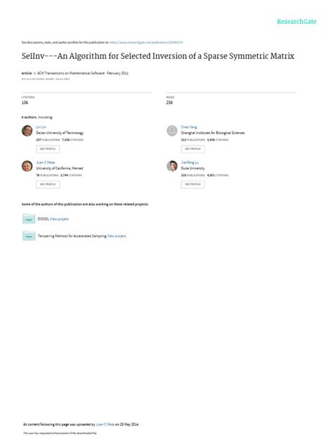 Selinv Analgorithmforselectedinversionofa Pdf