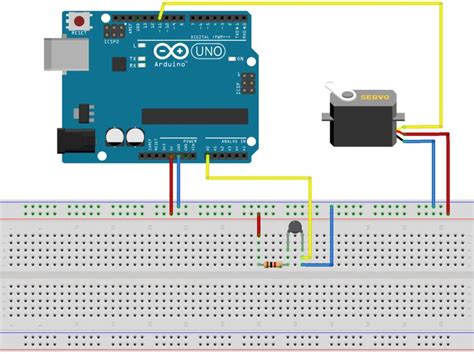 Servo Motor Controlled Analog Thermometer Using Thermistor Ntc Arduino