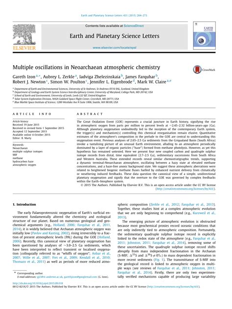 pdf multiple oscillations in neoarchaean atmospheric chemistry