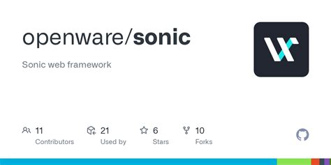 Github Openwaresonic Sonic Web Framework