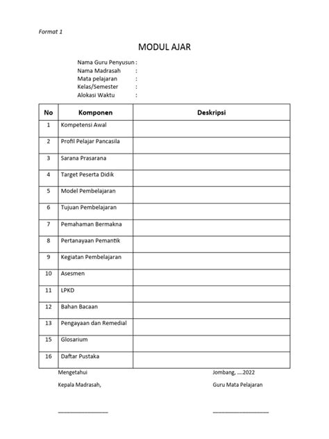 Format Modul Ajar Pdf