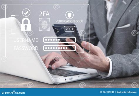 Two Factor Authentication 2fa Security Personal Data Security Stock